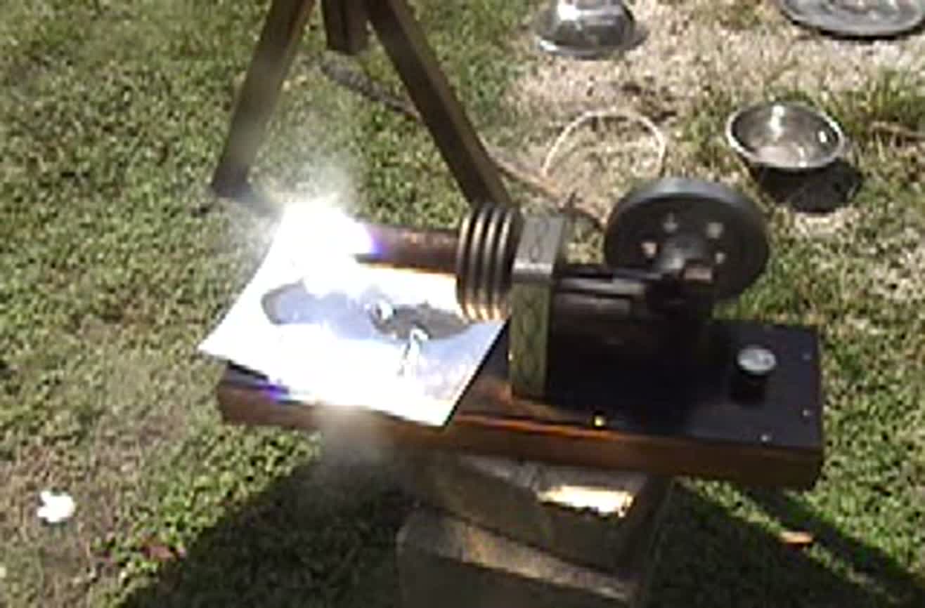 Homemade solar engine.