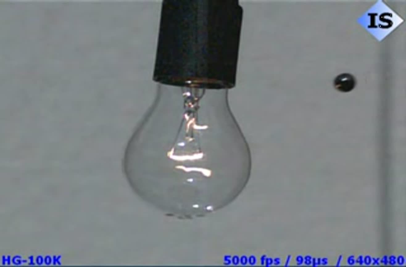 Light bulb explosion in super slow motion.