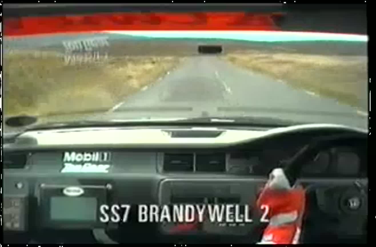 An exciting look from the inside of a rally car.