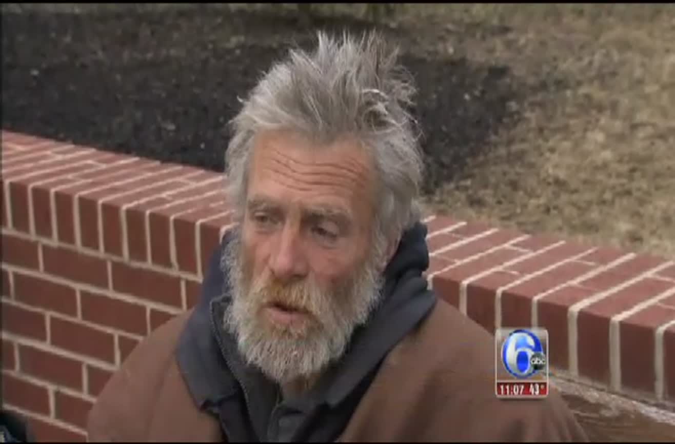 Homeless man finds a stack of cash and turns it in.