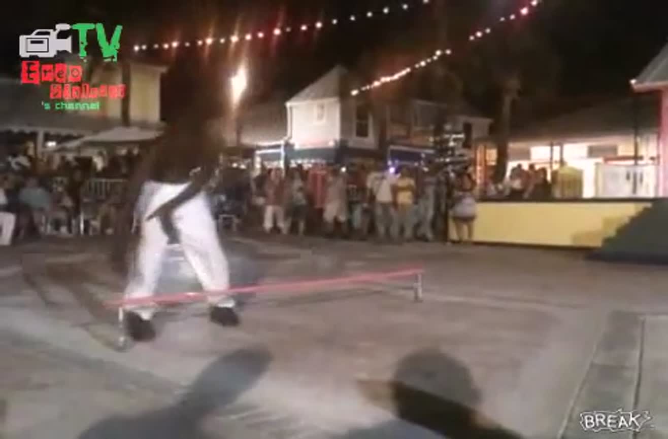 Guy with crazy limbo skills.