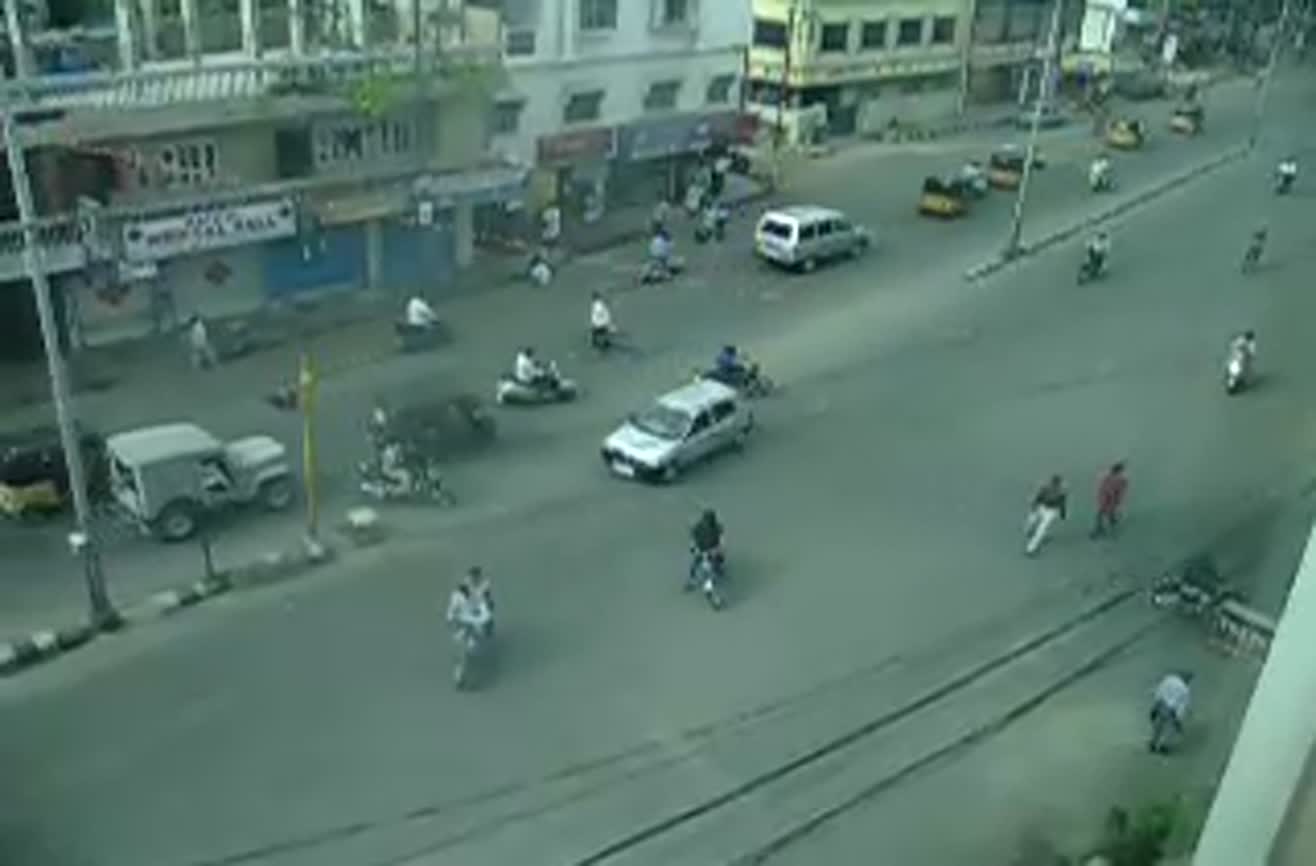 Insane traffic in India.