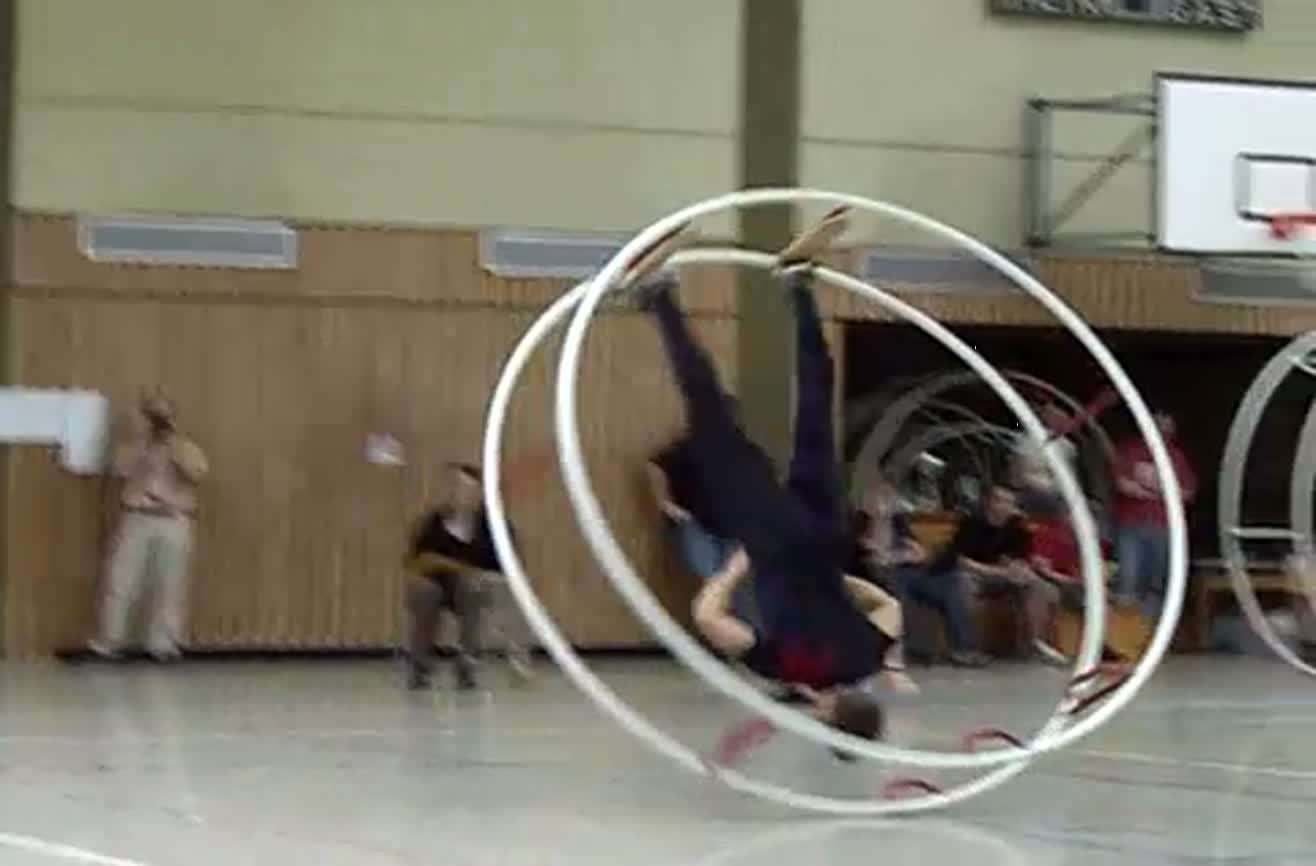 German wheel acrobat.