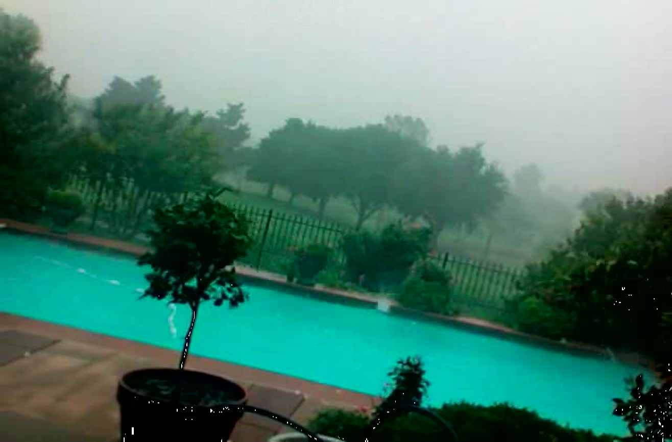 Ever seen a hail storm do this to a swimming pool?