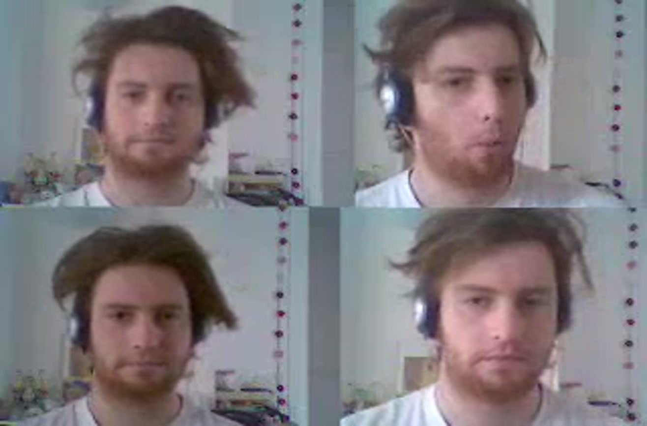 One man sings "The Simpsons" song.