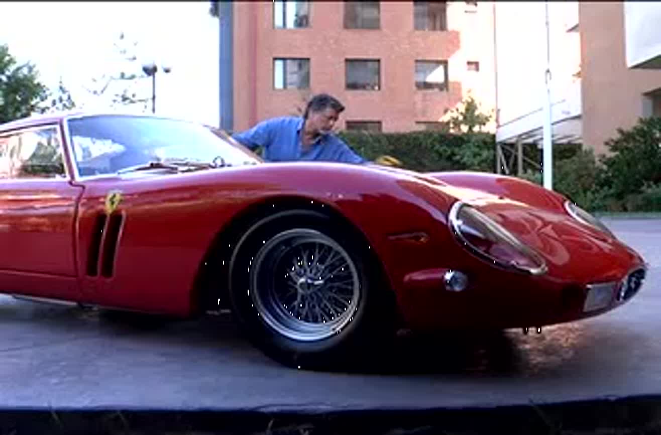 Guy cleaning Ferrari, surprising ending.