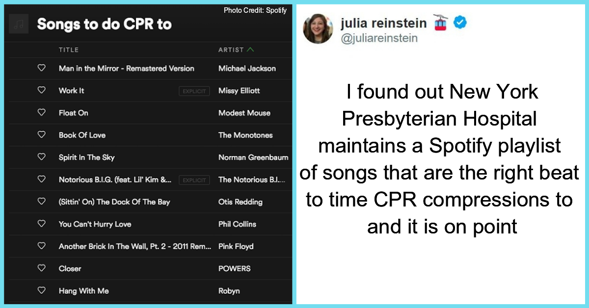 This CPR Playlist on Spotify Is a Life Saver (Literally)