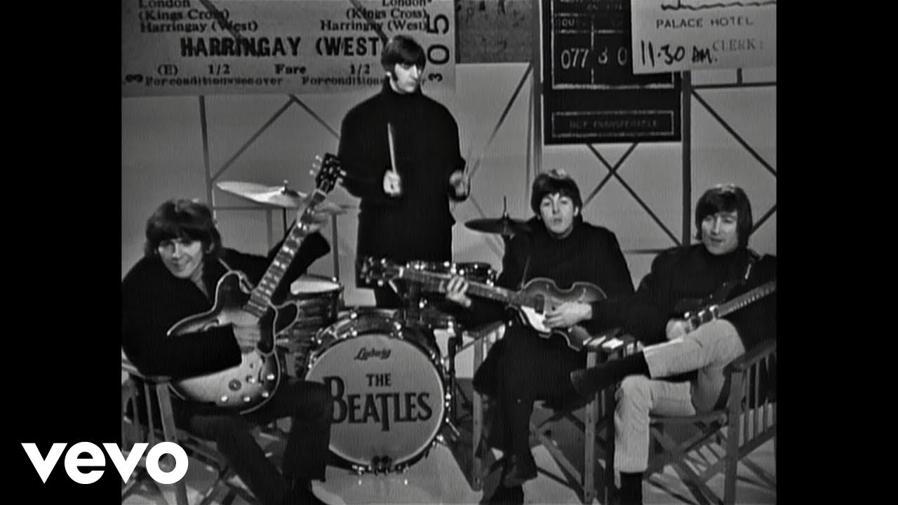 The music video for The Beatles' "Ticket to Ride" is obviously lip synced