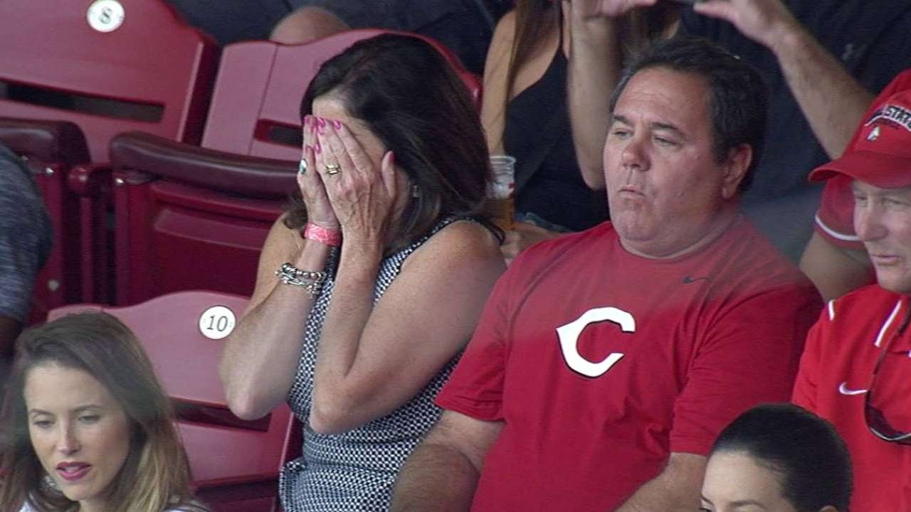MLB player's parents nervously watch his first at-bat MLB player's parents nervously watch his first at-bat