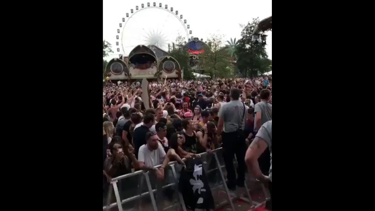 Shaq head banging in the mosh pit for Modestep at Tomorrowland 2019