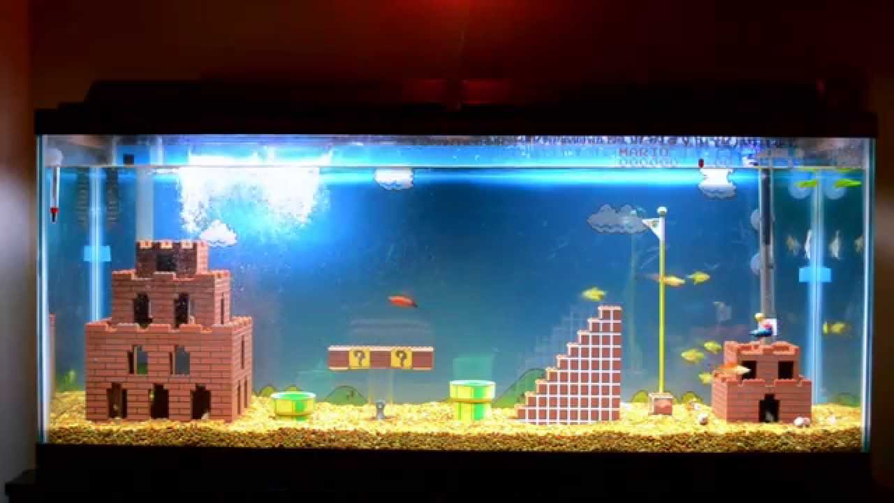Super Mario Bros. aquarium complete with fish.