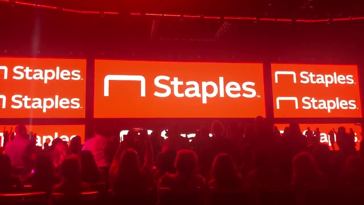 Staples new logo over-the-top unveiling