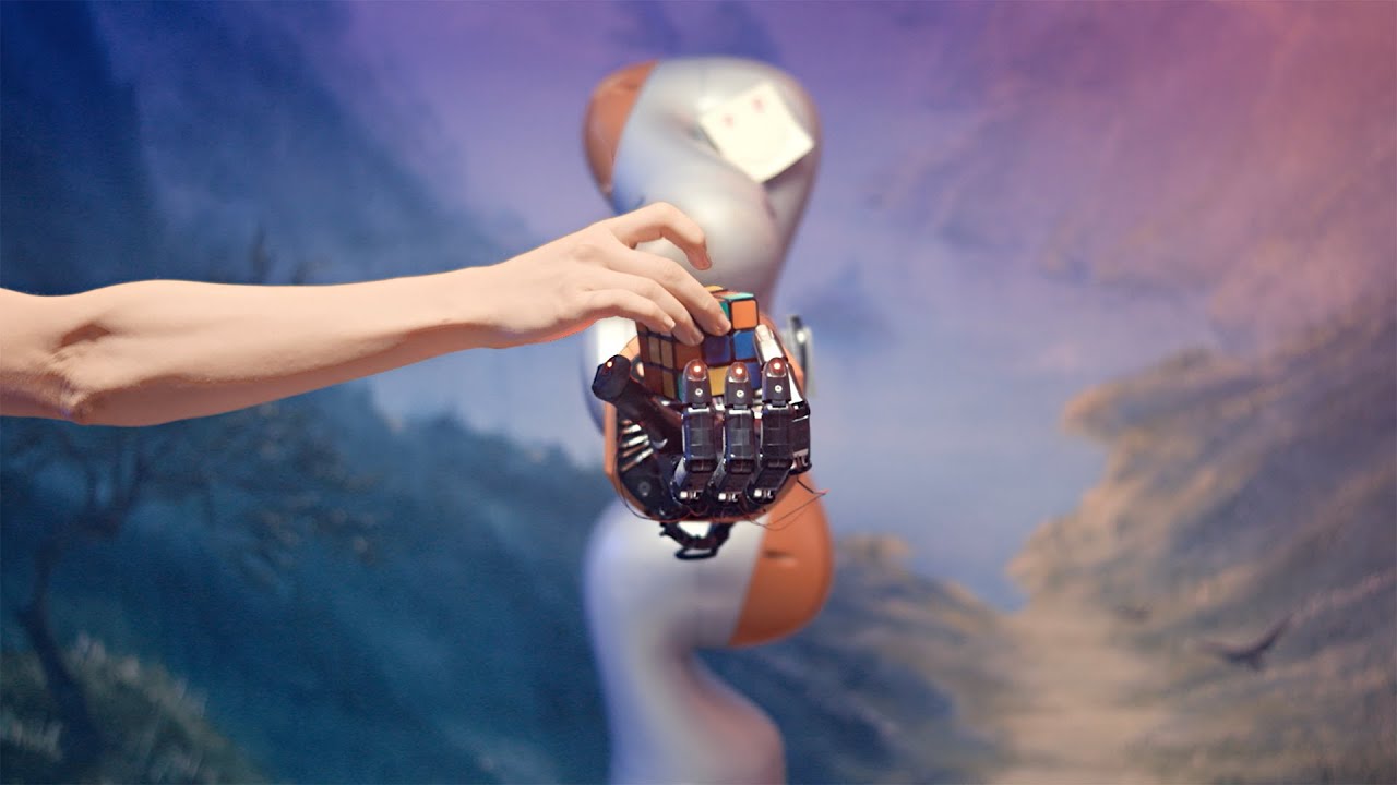 Robotic hand solving Rubik's cube Robotic hand solving Rubik's cube