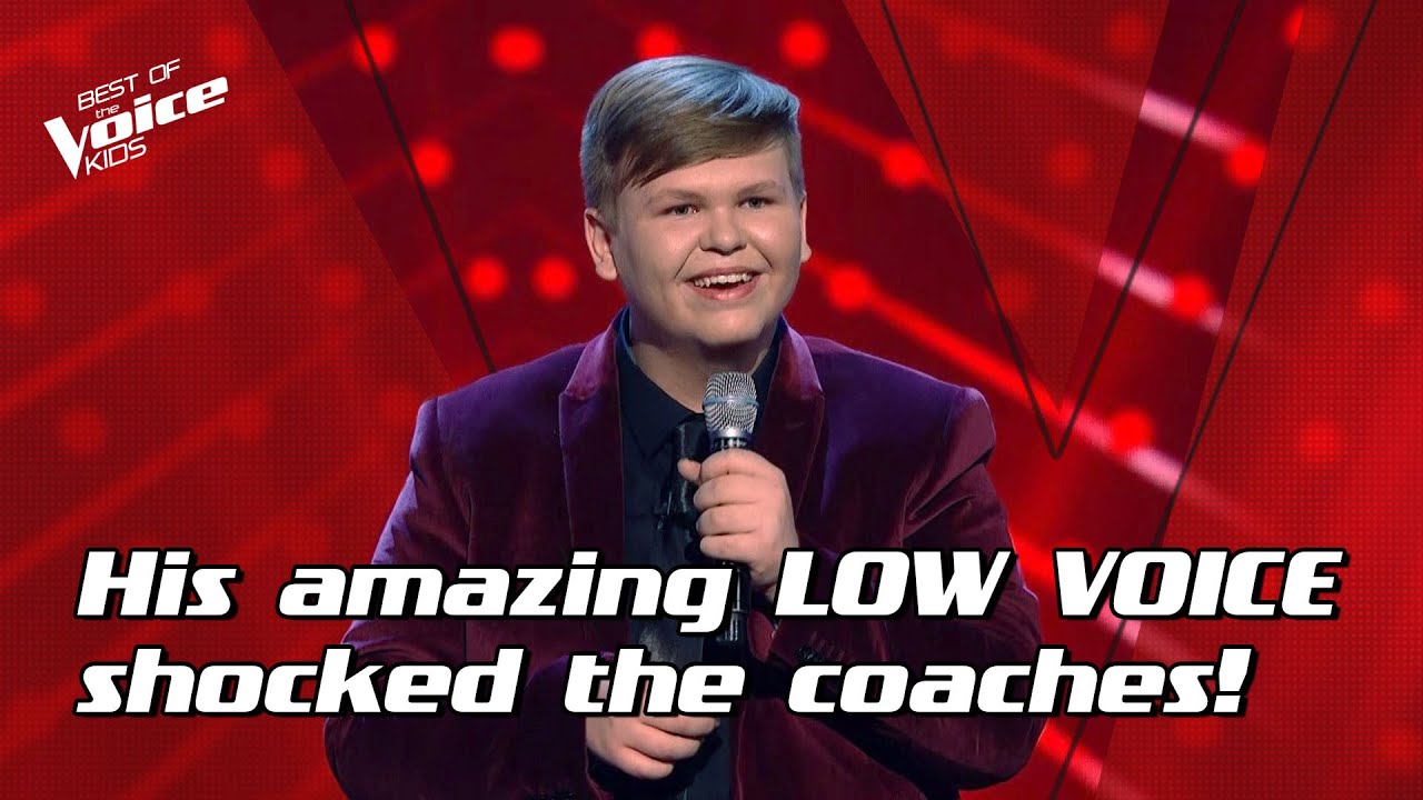 Boy with deep voice shocks judges and crowd on 'The Voice.'