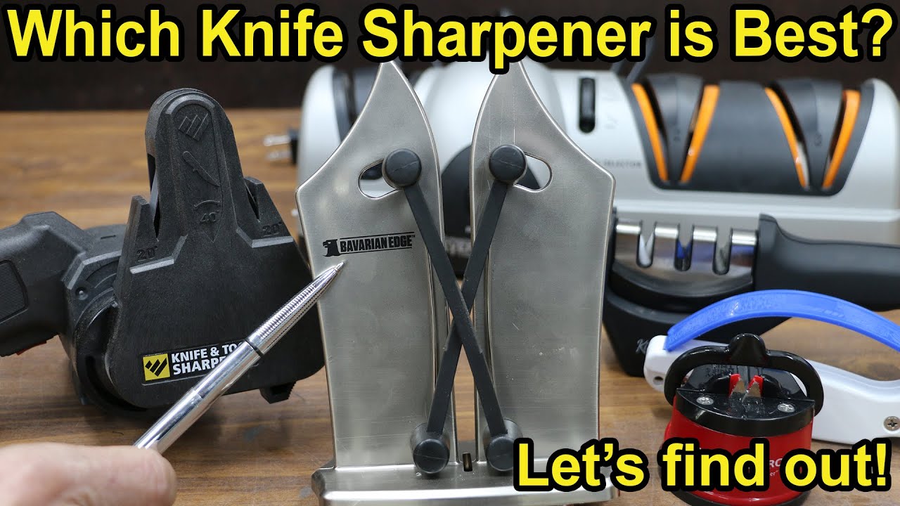 Testing different knife sharpeners to find the best.