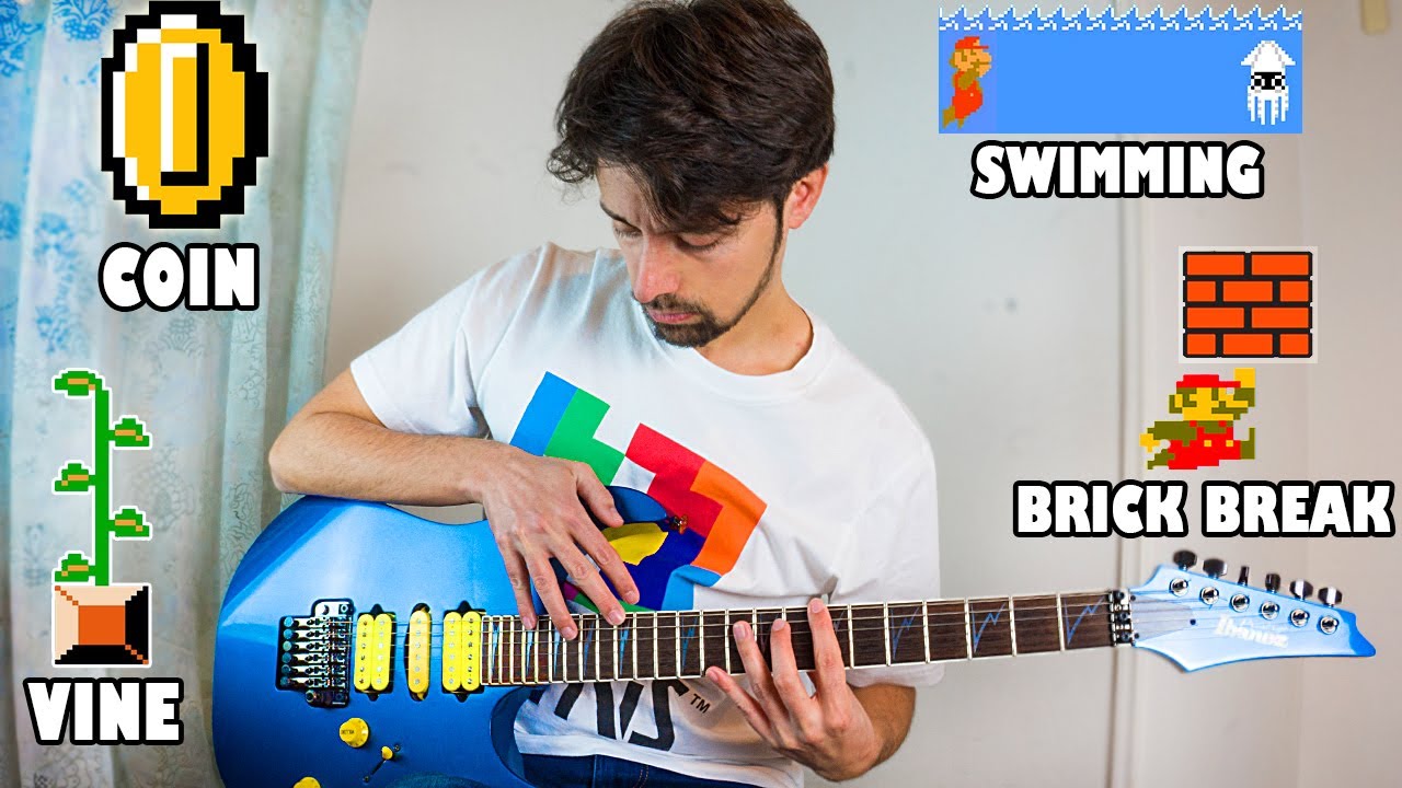 Super Mario sounds on guitar and "power up" true reveal