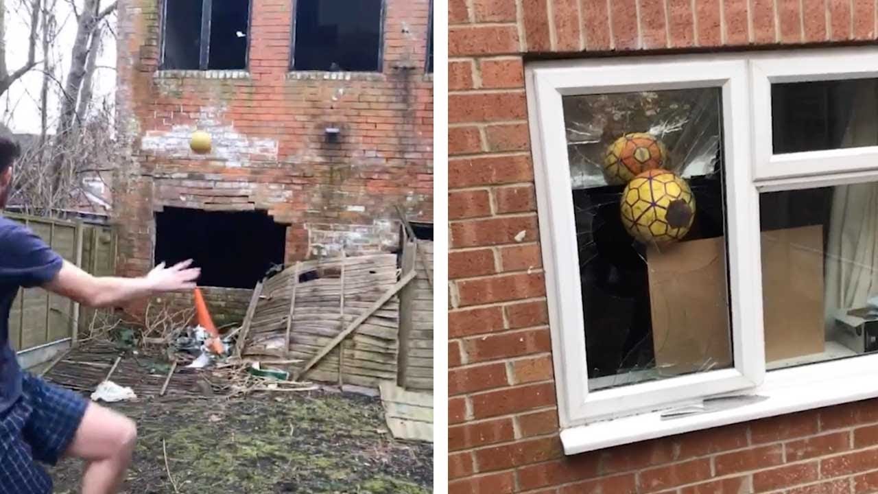 Soccer practice backfires and breaks window
