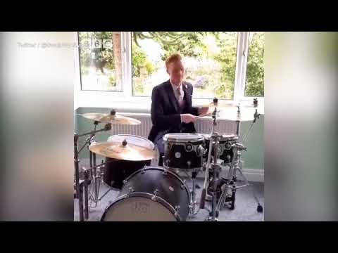 BBC weatherman ends with drum solo of channel's theme song