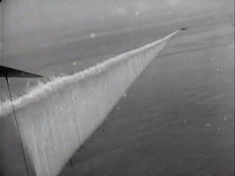 Footage of WWII smoke curtain used to hide naval ships during battle