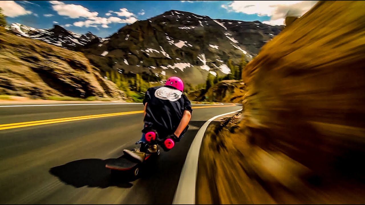 Longboard raw run in the Sierra Nevada Mountains