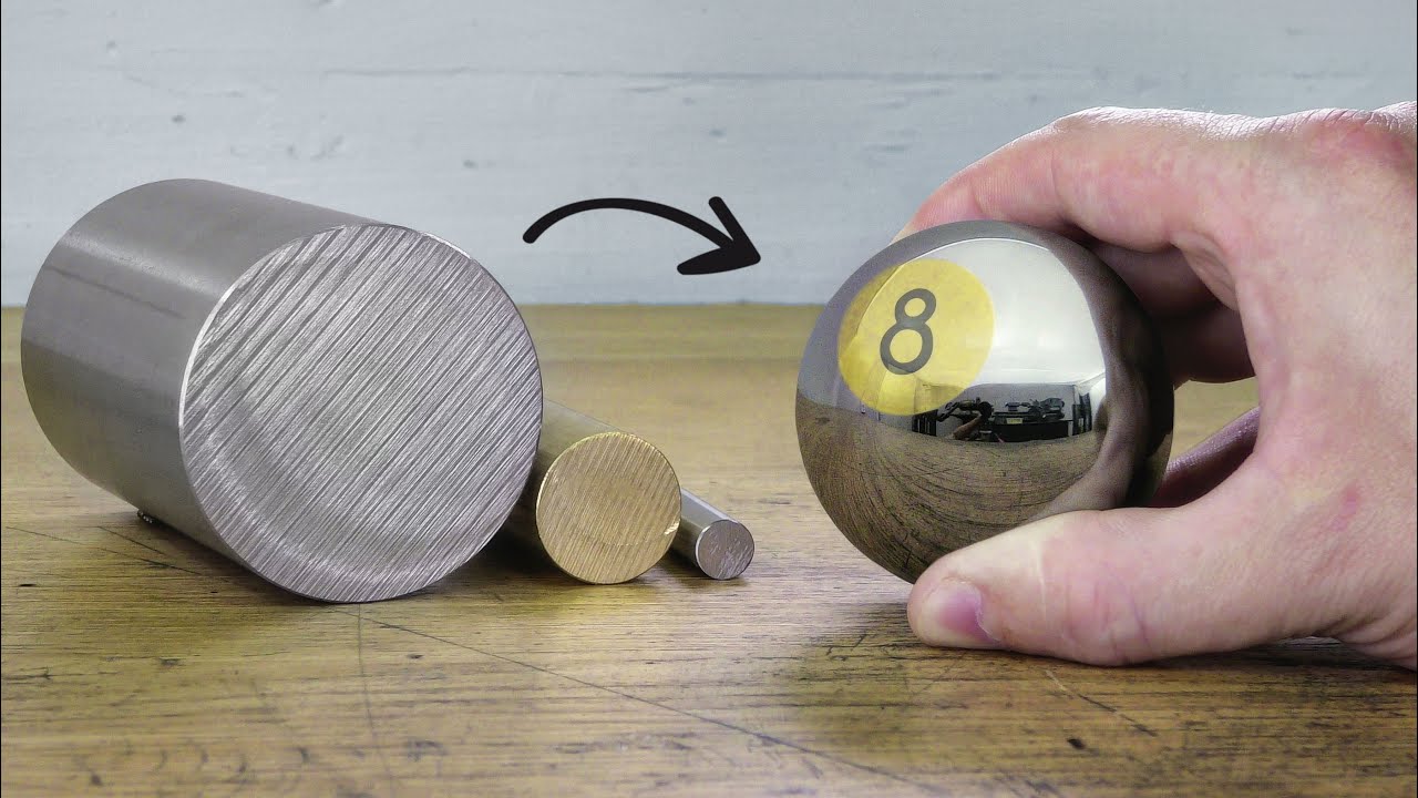 Make an eight-ball from stainless steel and brass.