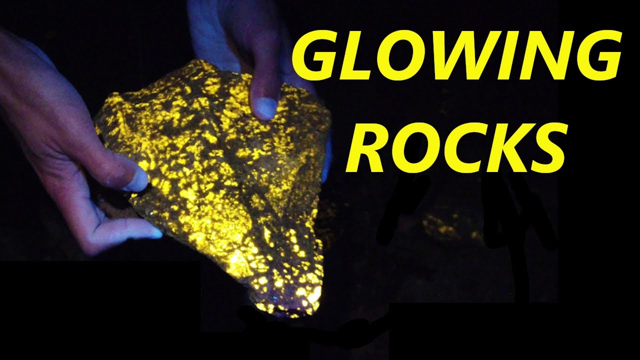 Stumbling upon glowing rocks.