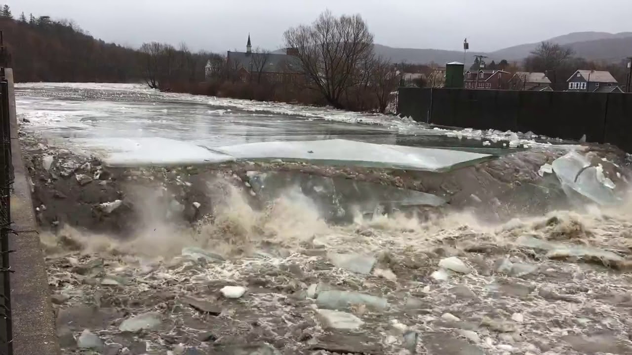 Ice jam finally breaks loose.