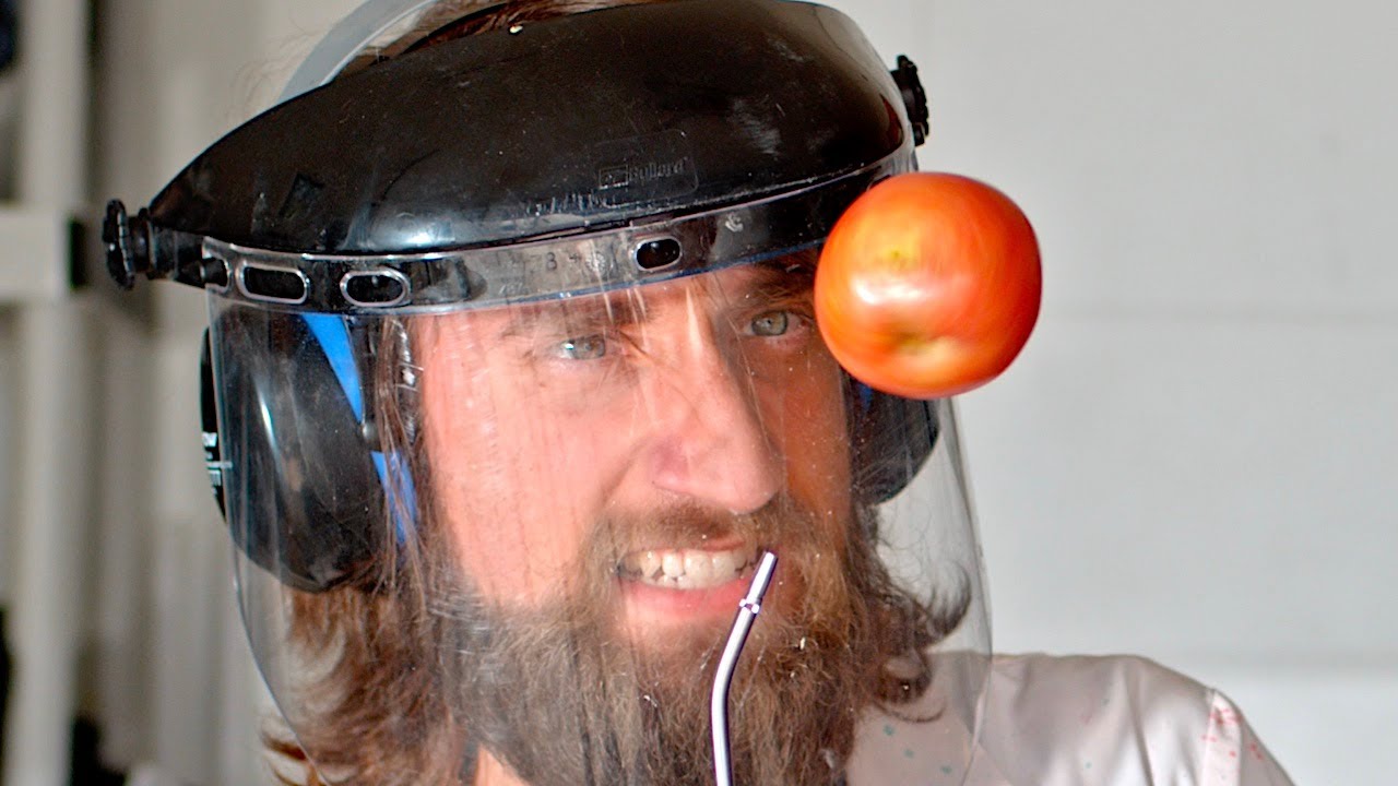 Slo-mo footage of apple spinning so fast it explodes