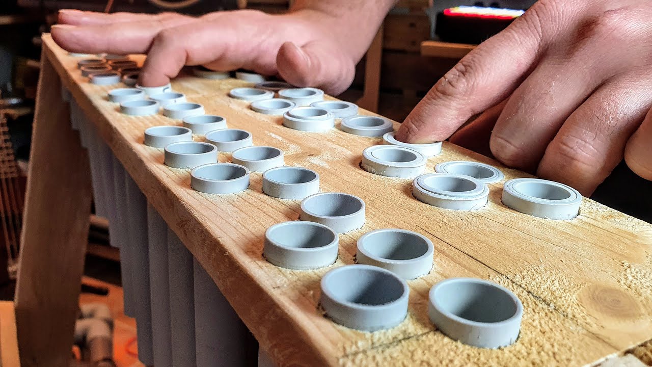 Popcorn acoustic cover played on keyboard made of PVC pipe