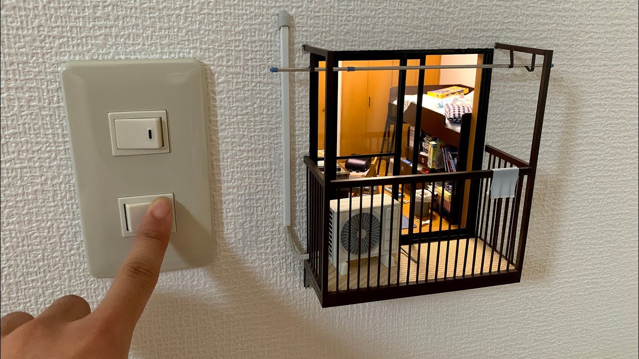 A miniature room built into a wall