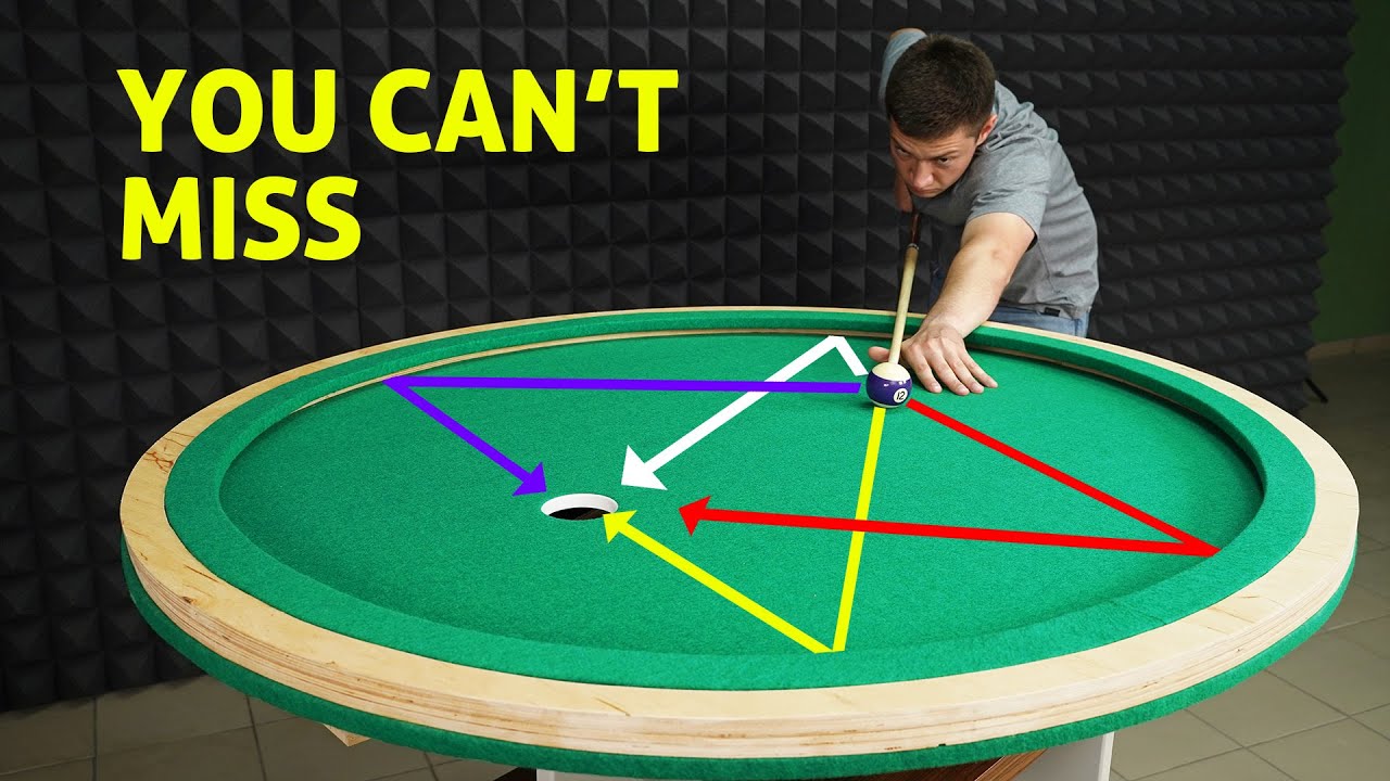 Man builds elliptical pool table and sinks every shot