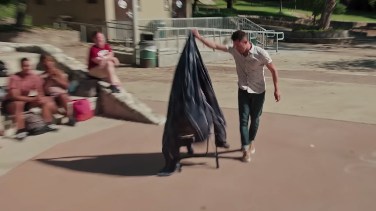 A guy is convinced by a prepared crowd that he has actually turned ...