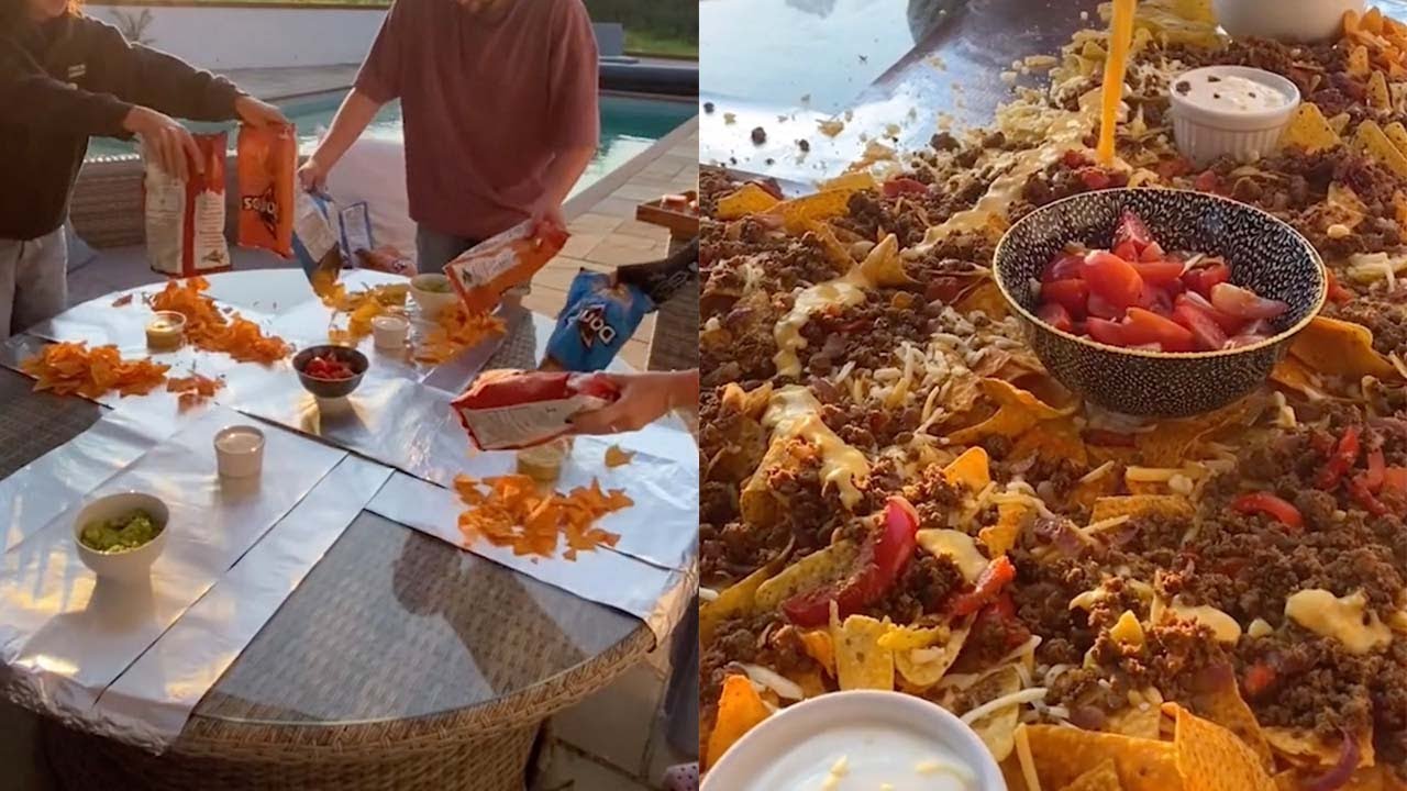 This giant nacho table will make you hungry.