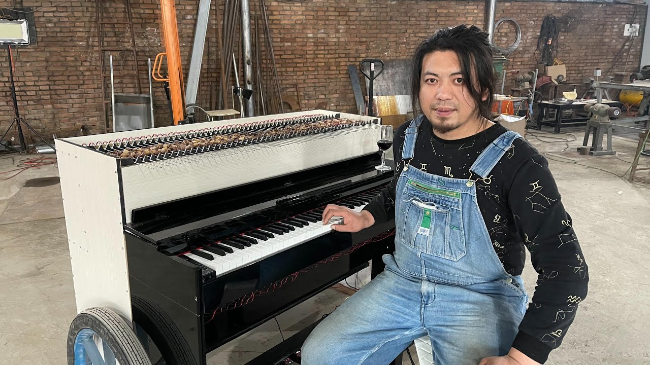 Man creates a BBQ piano car.
