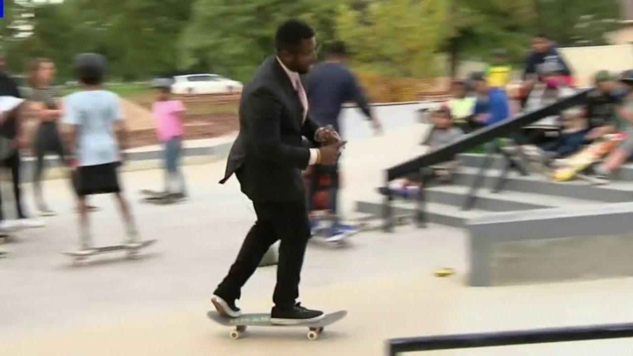 Reporter's live skateboarding goes viral.