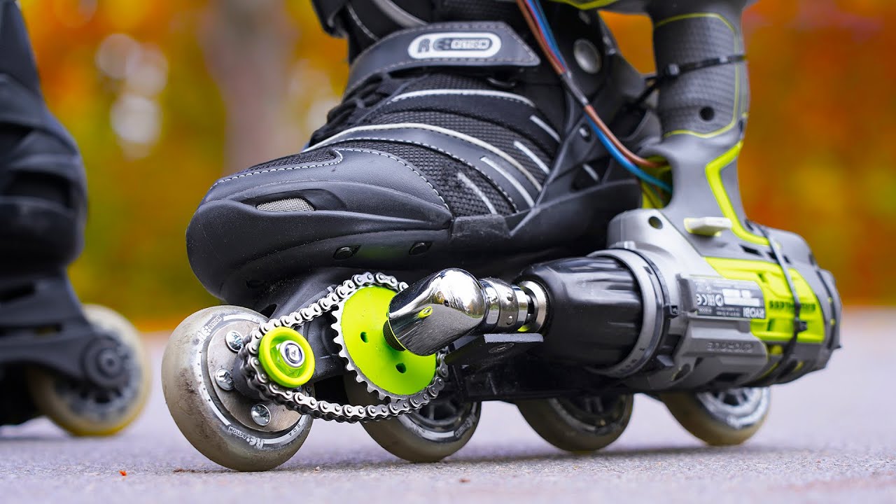 Incredible in-line skates modification.