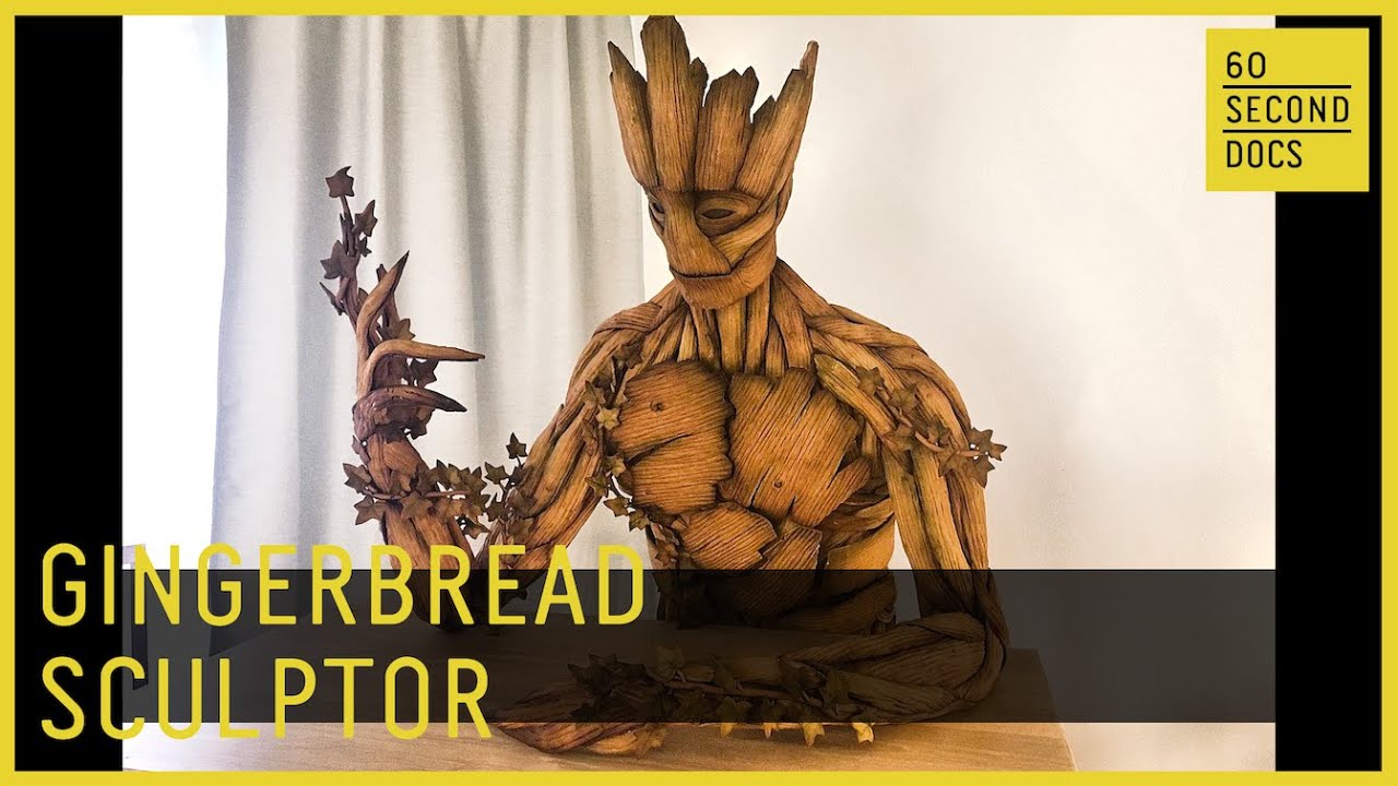 Woman creates life-size gingerbread sculptures.