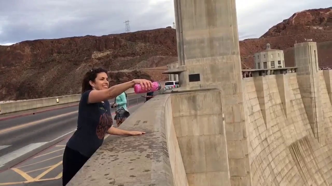 Water can defy gravity at Hoover Dam.