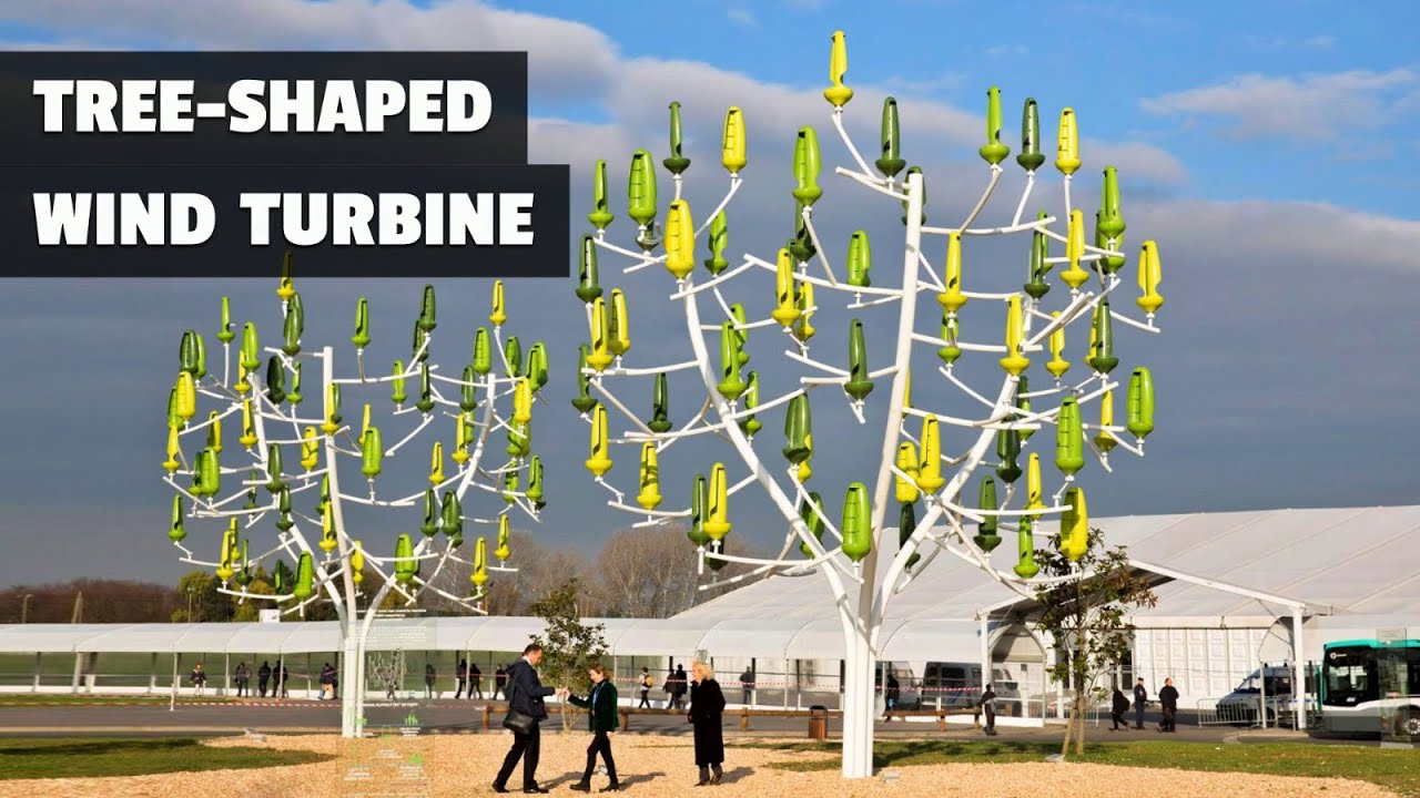 Tree-shaped turbine silently generates power.