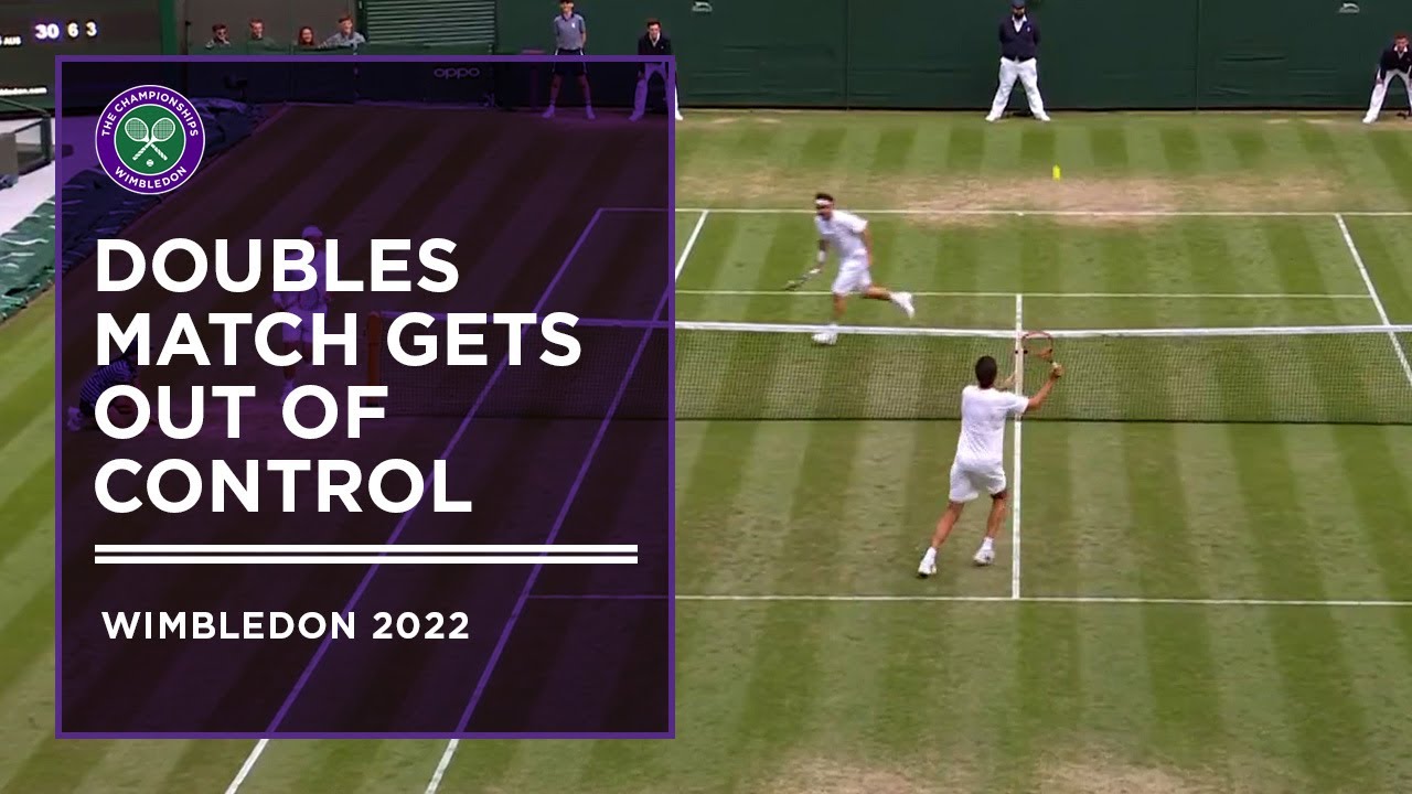 Wimbledon doubles match gets out of control.