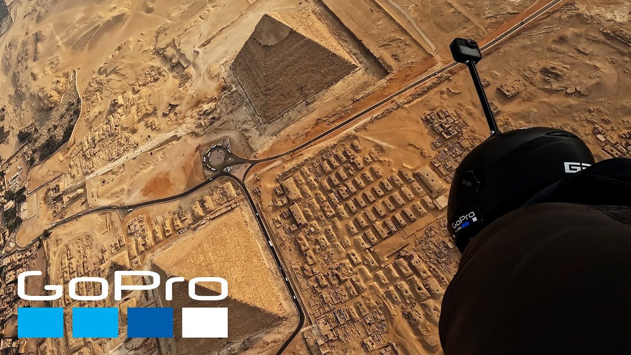 Proximity flying around the Great Pyramids of Giza.