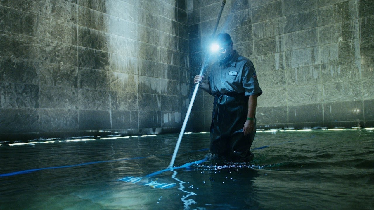 Cleaning the 9/11 Memorial reflecting pools.