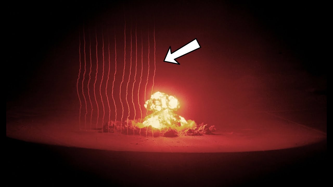 What are those vertical lines next to a nuclear explosion?
