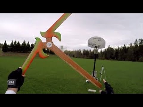 Giant boomerang makes two laps.