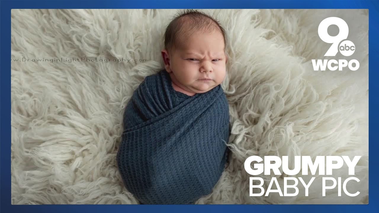 Grumpy baby photoshoot is a crack up.