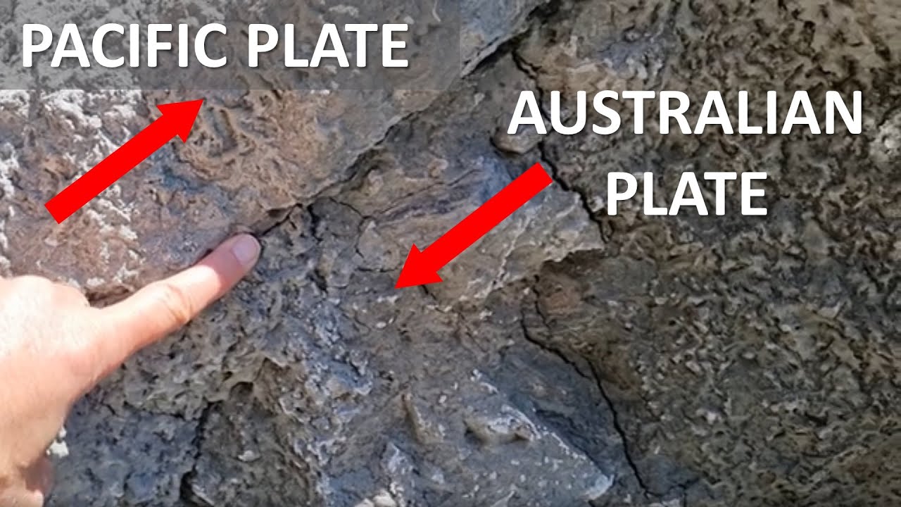 Touching a plate boundary fault.