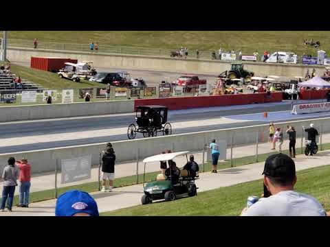 Jet-powered Amish "Thunder Buggy" at drag race.