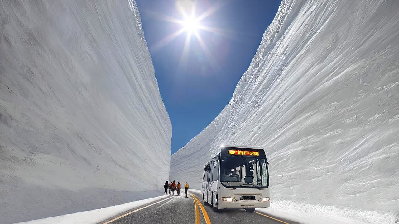Japan's 65-foot high snow corridor.