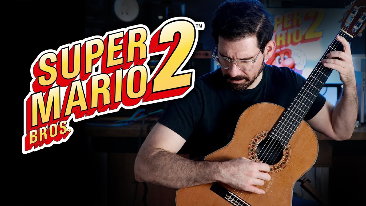 Super Mario 2 theme is not easy to play on a guitar.