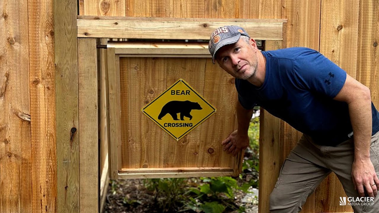 Man builds "bear door" after one destroyed his fence.